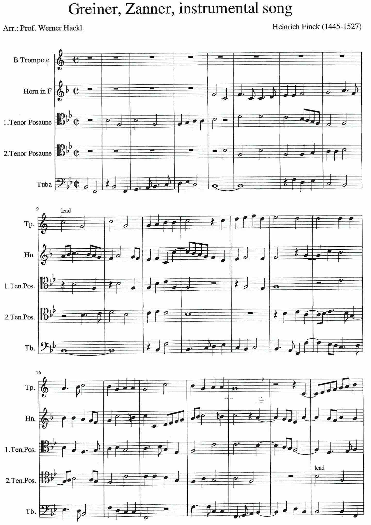 Greiner, Zanner, – Vienna Wind Music