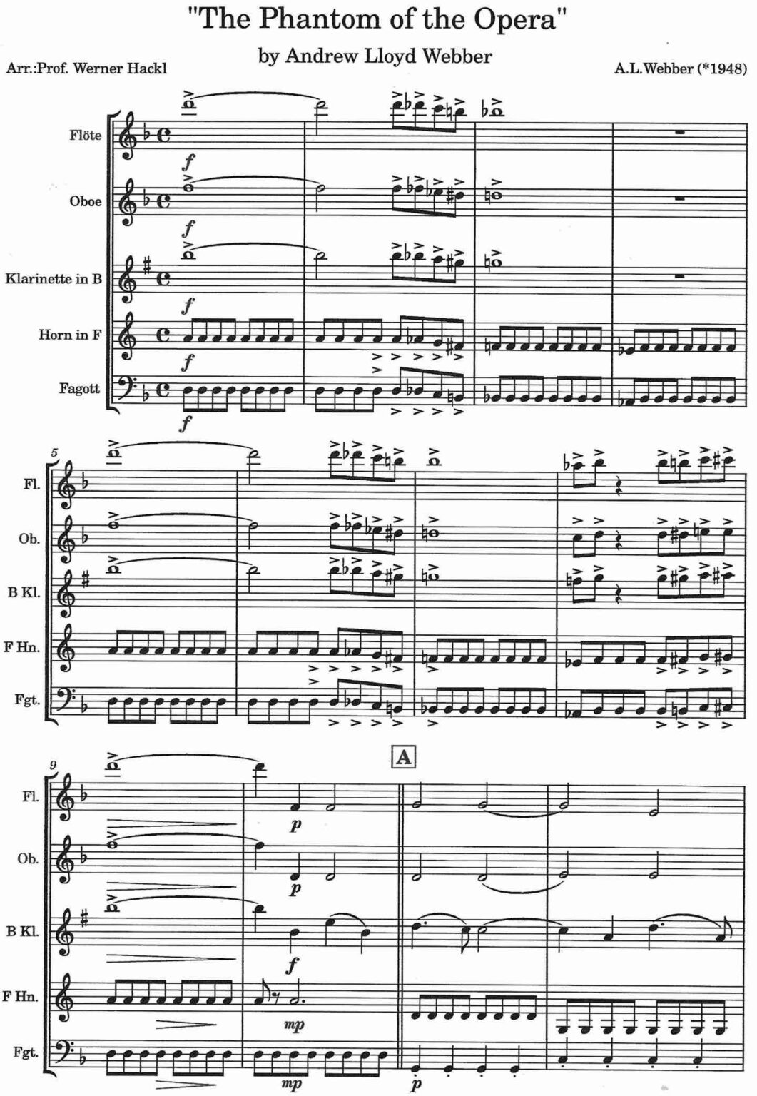 The Phantom of the Opera – Vienna Wind Music